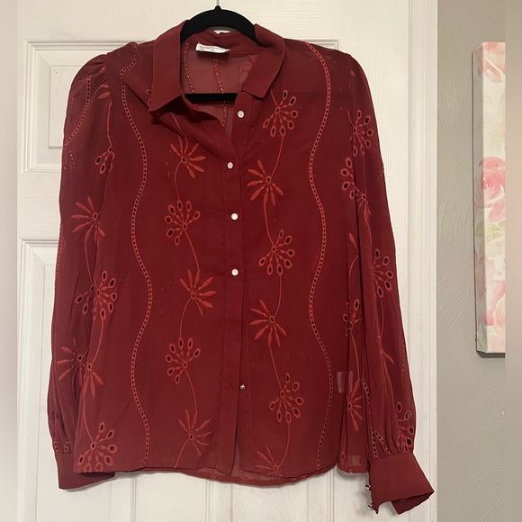 Jaus | Tops | Eloise Blouse Rust | Poshmark